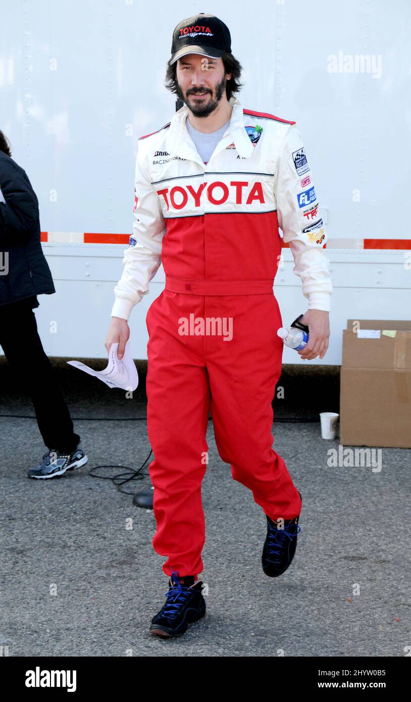 Keanu Reeves at the 33rd Annual Toyota Pro/Celebrity Race practice day ...