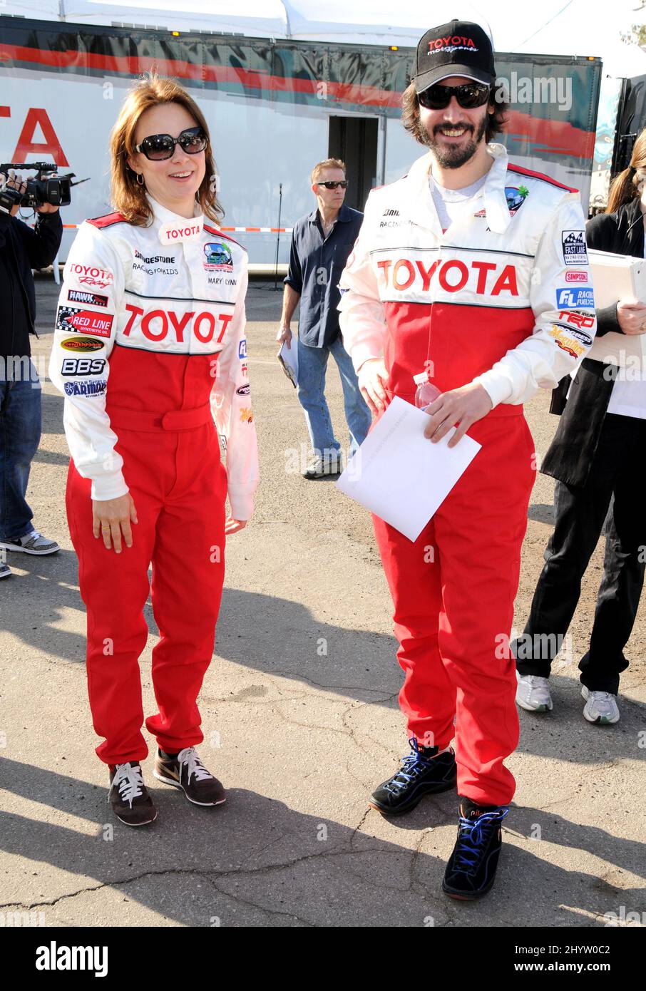 Keanu Reeves and Mary Lynn Rajskub at the 33rd Annual Toyota Pro ...