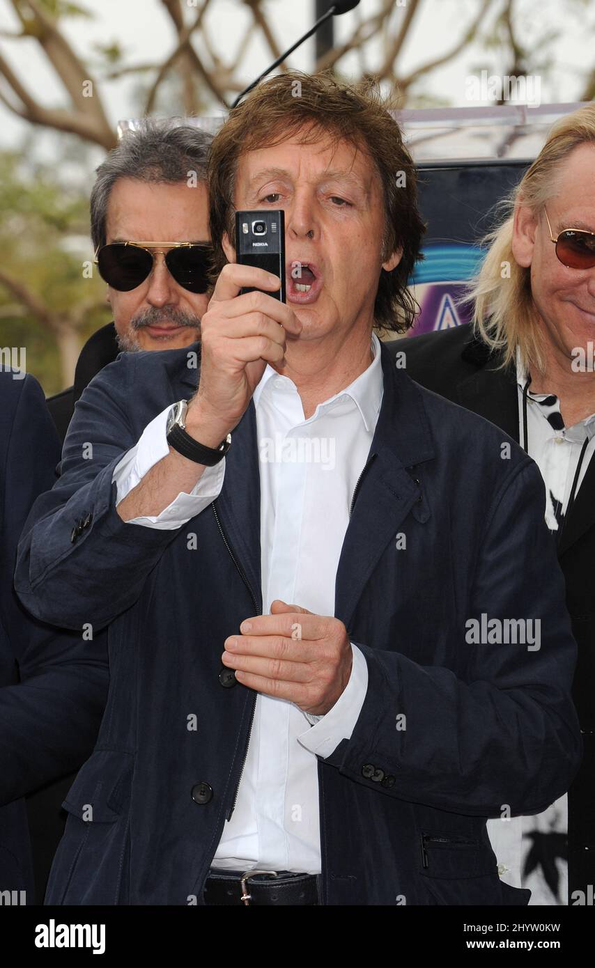 Paul McCartney at a ceremony to honour George Harrison with a star on ...