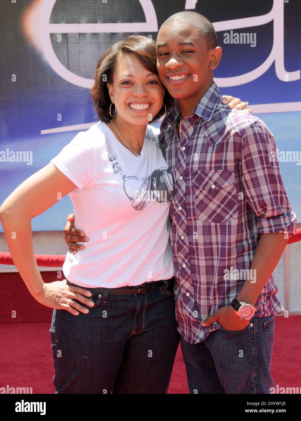 Justin Martin (right) and Trina Martin at the "Earth" World Premiere at ...