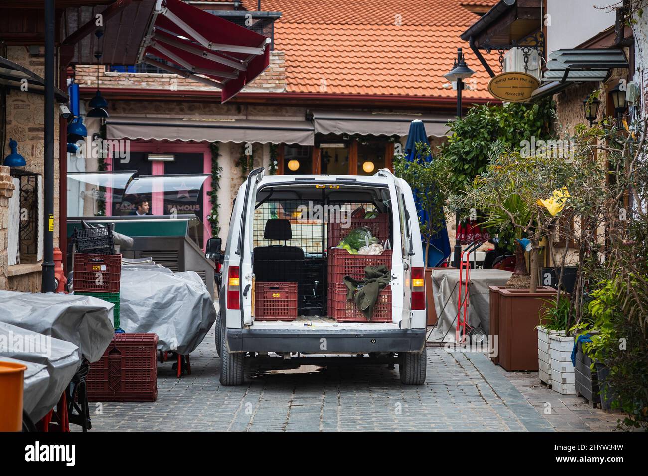 Side, Turkey – February 20 2022: close-up of a cargo minivan stands on ...