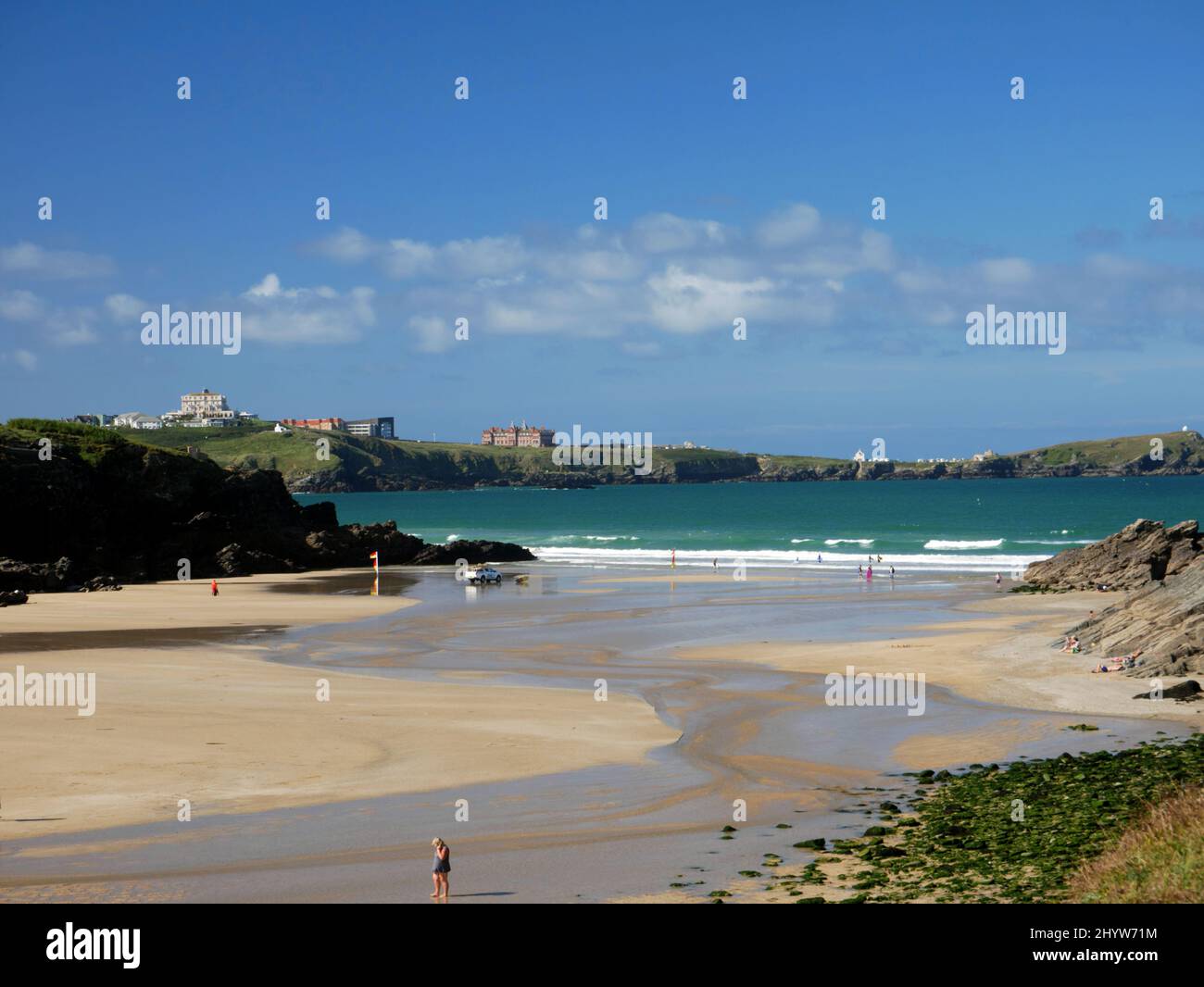 The beach at Porth, Newquay, Cornwall Stock Photo - Alamy