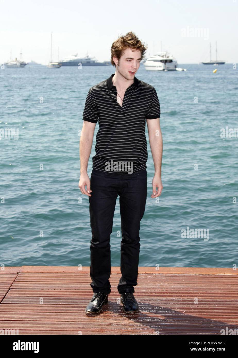 Robert Pattinson at a photocall for New Moon held at the Majestic Beach ...