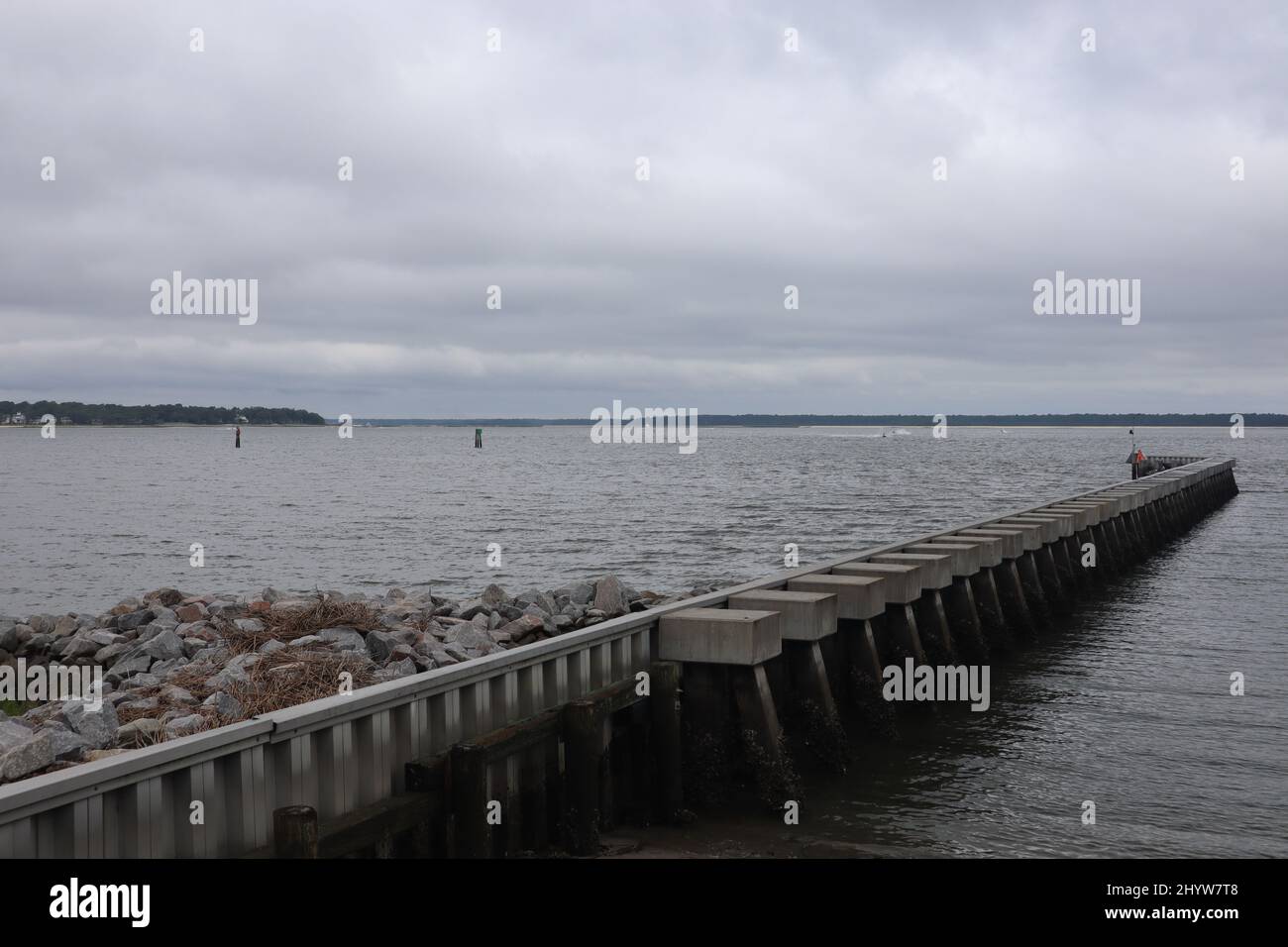 Yacht basin in Hilton Head Island, South Carolina, the USA on a cloudy ...