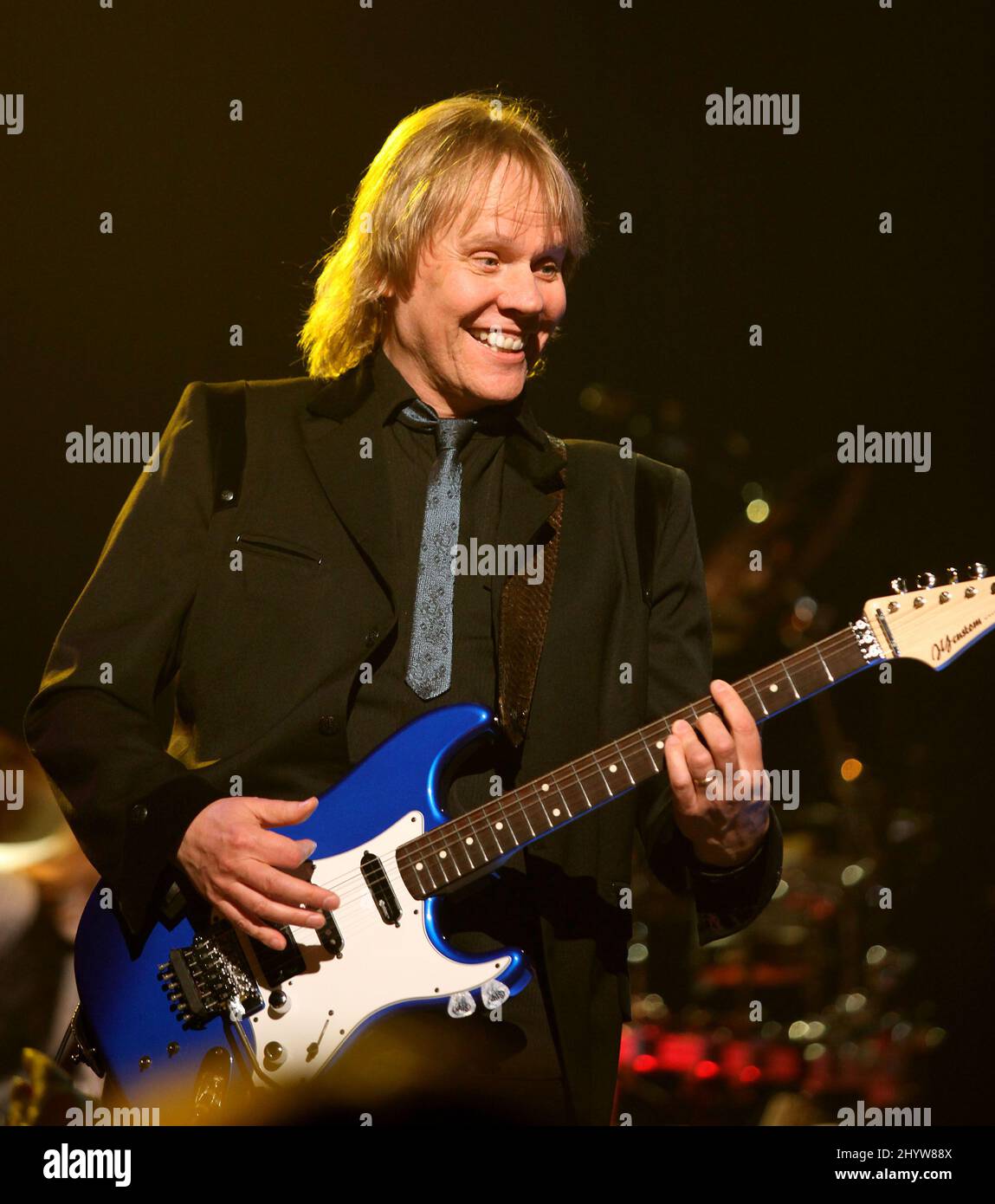 James Young of REO Speedwagon perform on stage at the Nokia Theatre ...