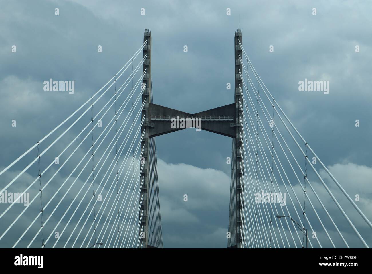 View of the Talmadge Memorial Bridge in Savannah, Georgia Stock Photo ...