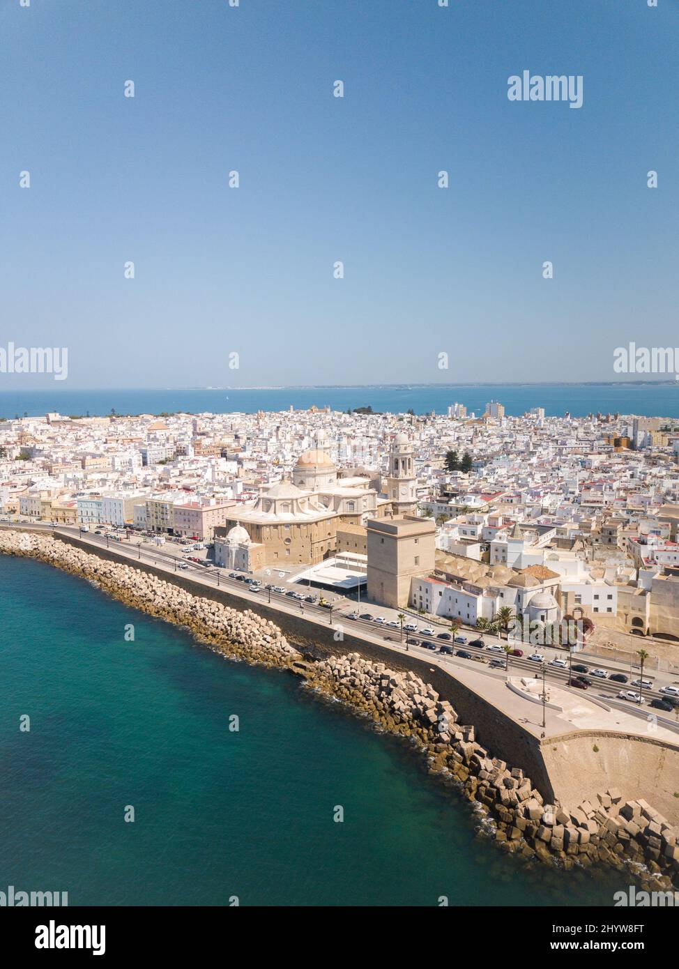Drone panoramic view of Cadiz City. View of the south part of the city ...