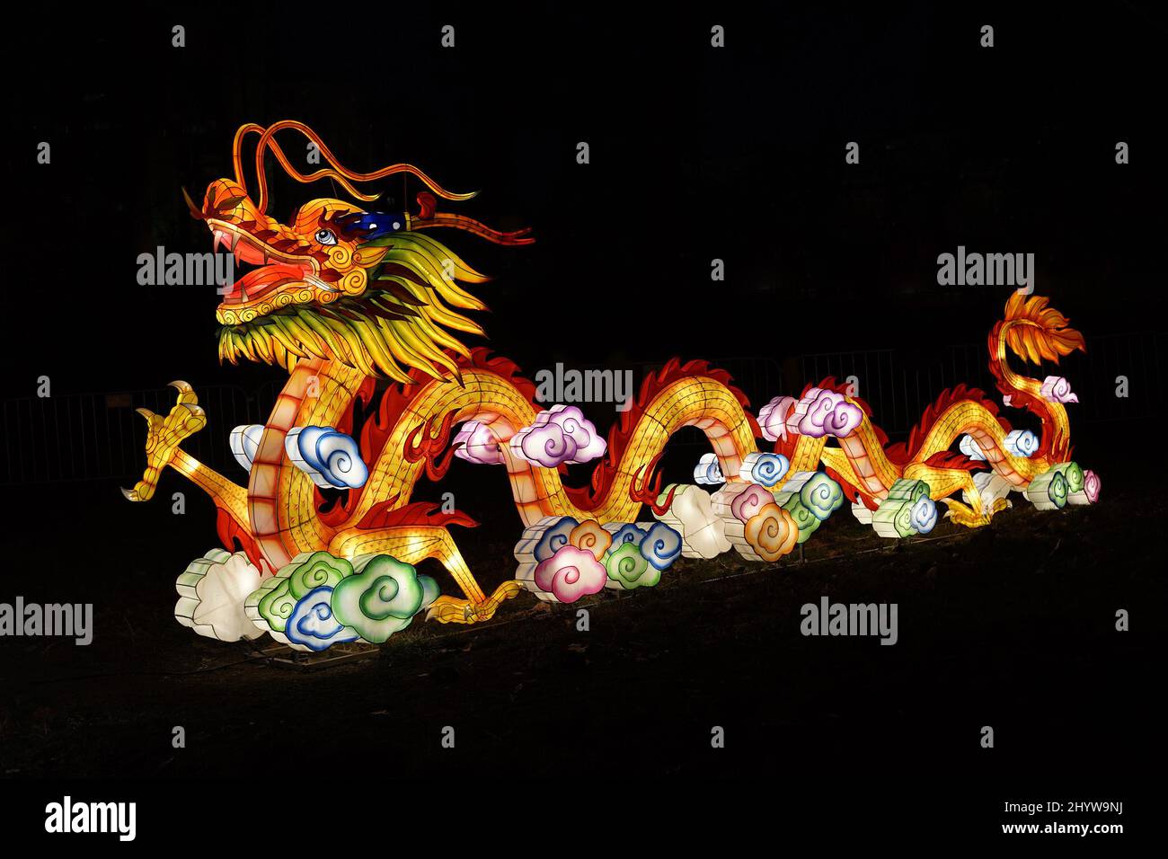 Photo of big luminous dragon as a symbol of the Chinese lunar New Year ...