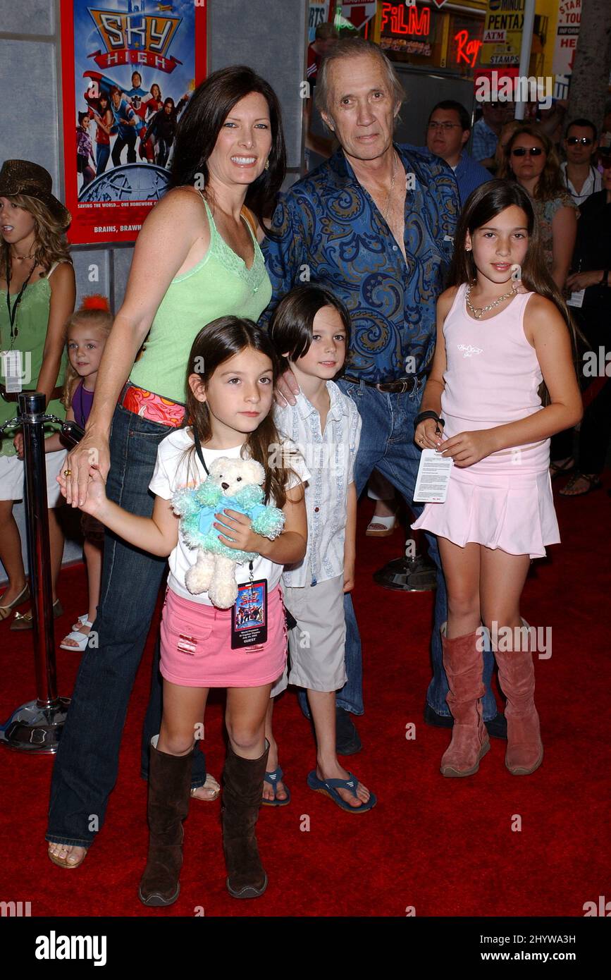 David Carradine and family attend the "Sky High" World Premiere held at ...