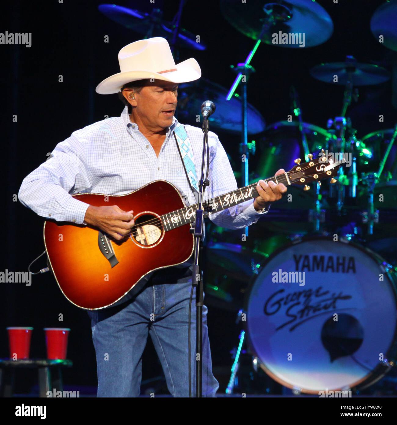 George Strait on stage during the inaugural opening of the new Cowboys ...