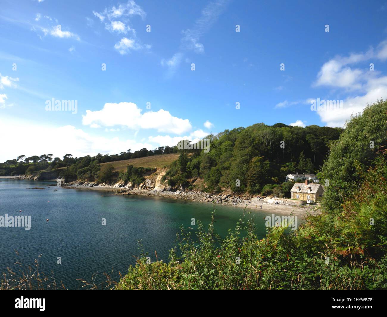 The beach at Durgan on the Helford River, Cornwall Stock Photo - Alamy