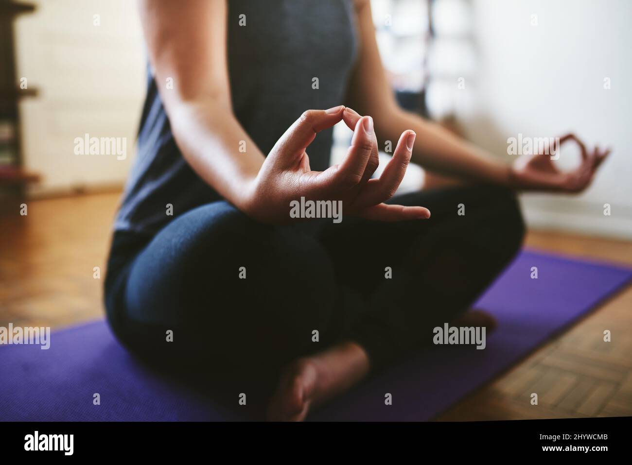 Person training alone in home hi-res stock photography and images - Alamy