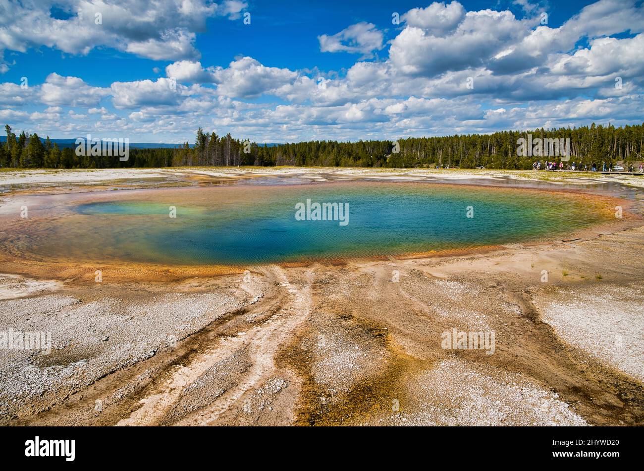 Grand Prismatic Spring Geyser, Yellowstone National Park Stock Photo ...