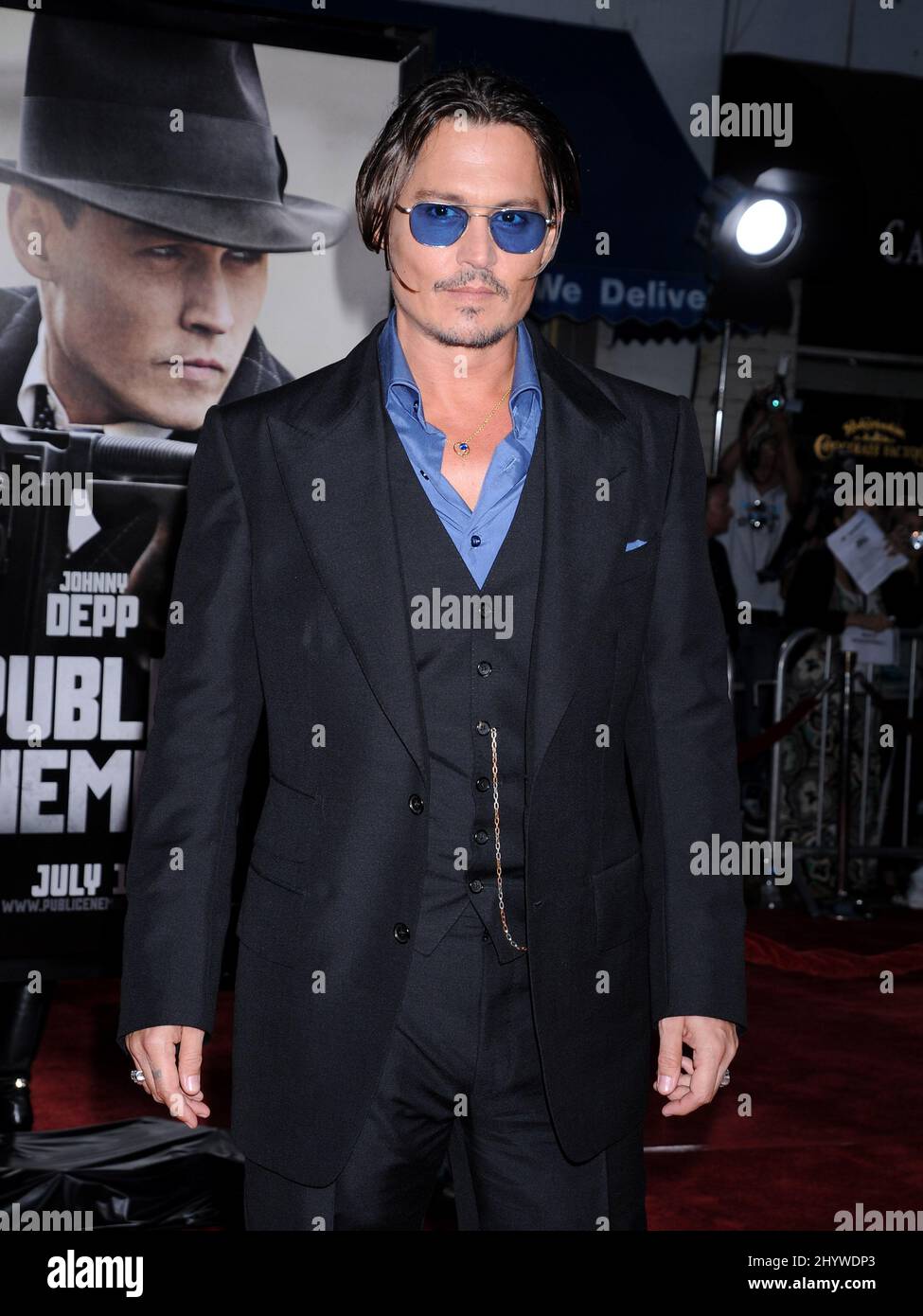 Johnny Depp at the premiere of 'Public Enemies' at the Mann Village ...