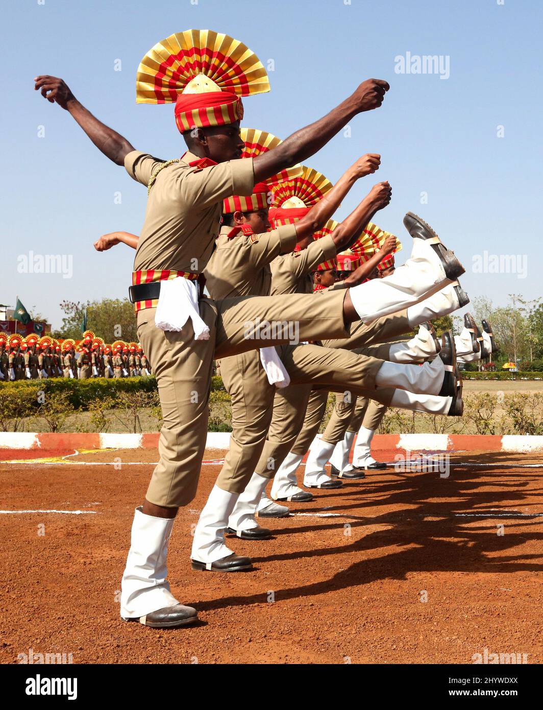 Bhopal, India. 15th Mar, 2022. Sashastra Seema Bal (SSB) contingents ...
