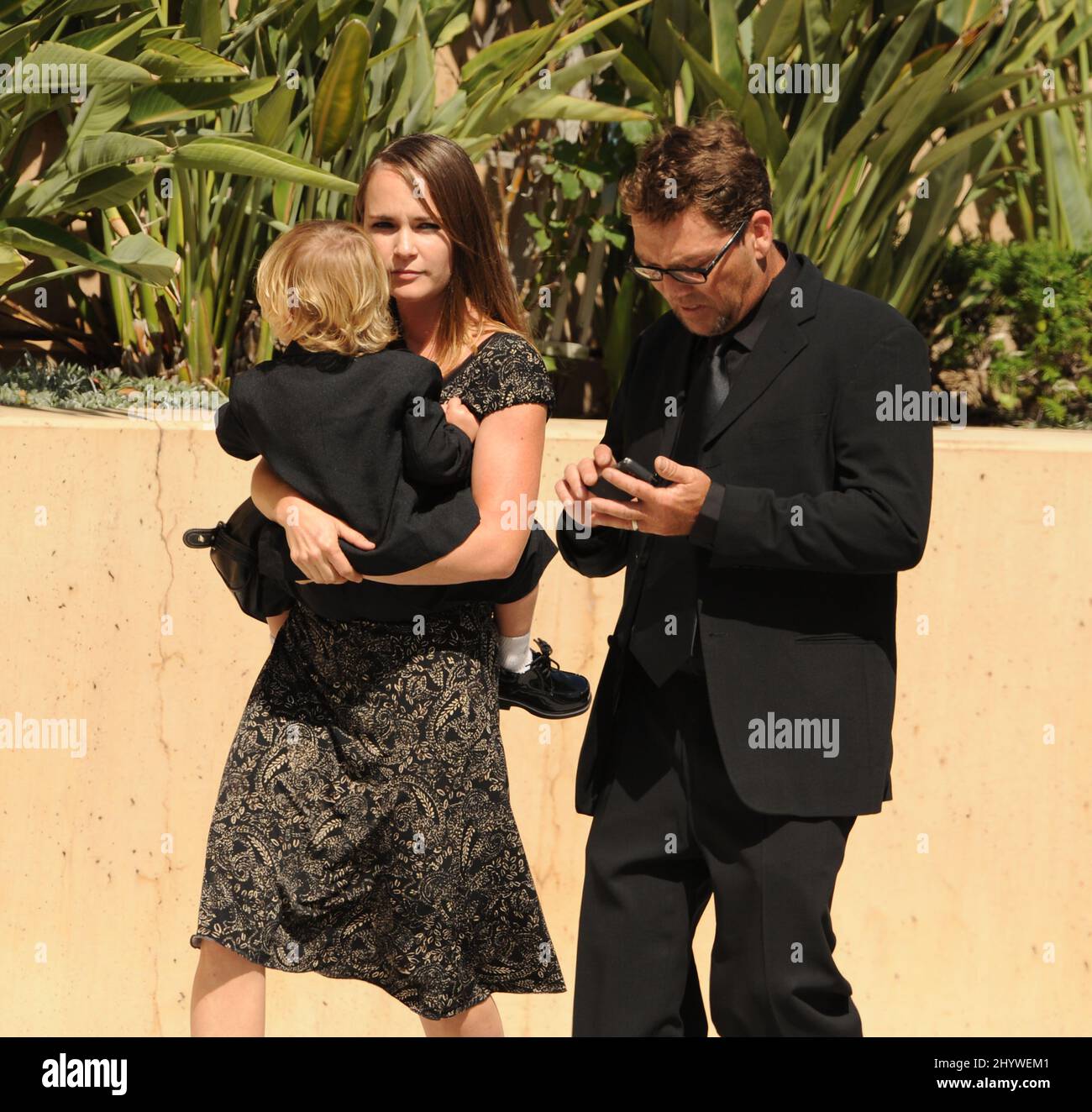 Griffin O'Neal is seen at Farrah Fawcett's funeral at the Cathedral of Our Lady of the Angels in ...