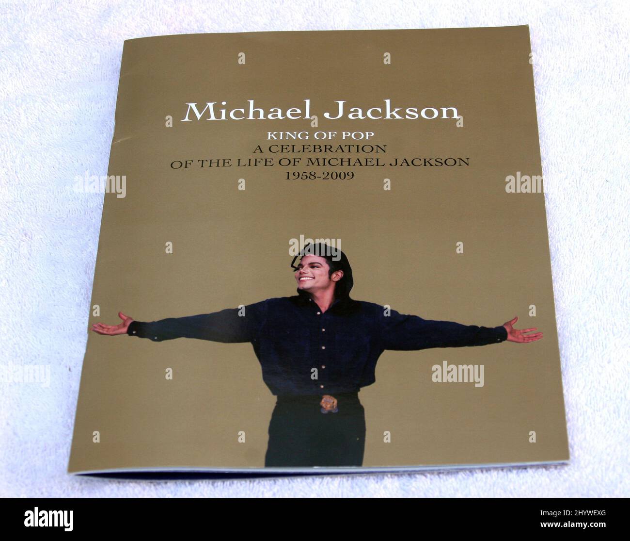 Michael Jackson Memorial program booklet is seen during the Michael ...