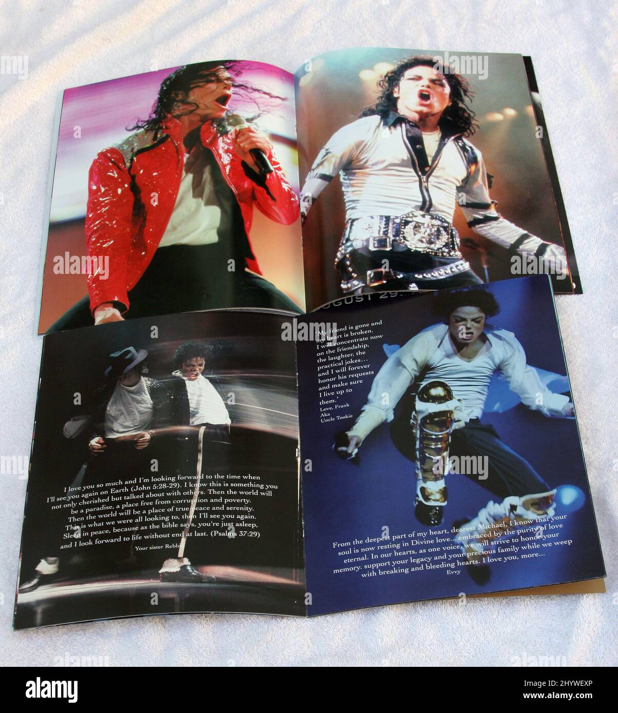 Michael Jackson Memorial program booklet is seen during the Michael ...