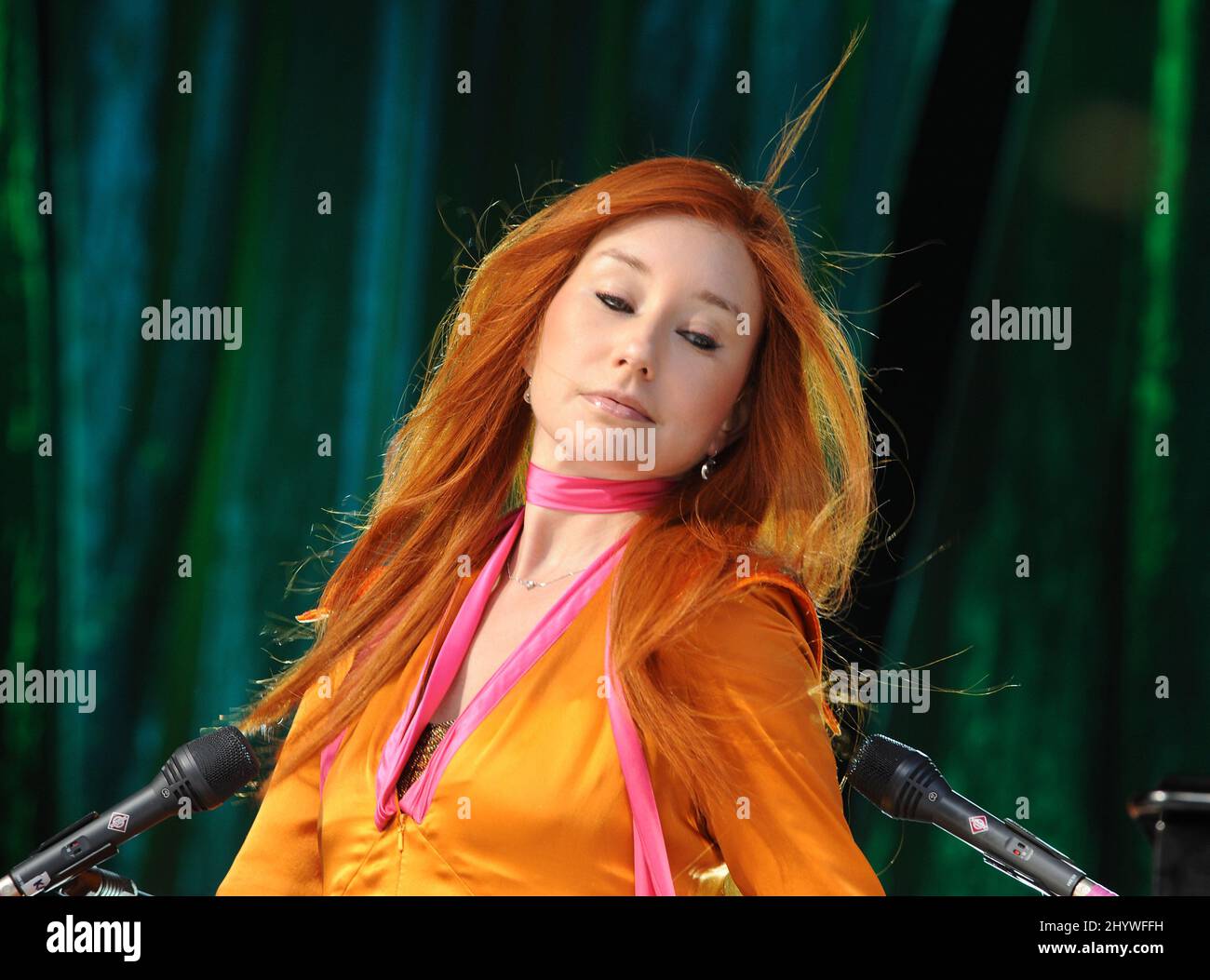 Tori Amos performs live on stage during her "Sinful Attraction Tour" at the Greek Theatre, in ...