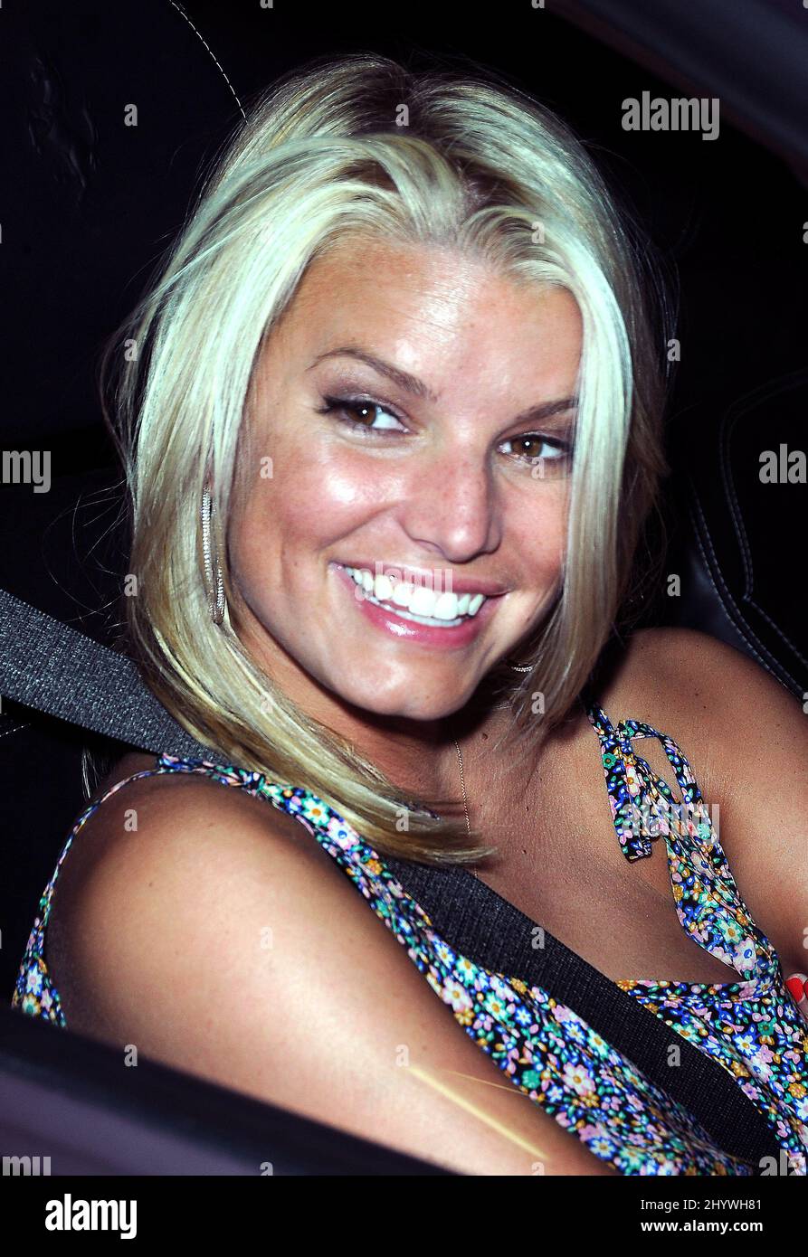 Jessica Simpson seen leaving Katsuya in Hollywood Stock Photo - Alamy