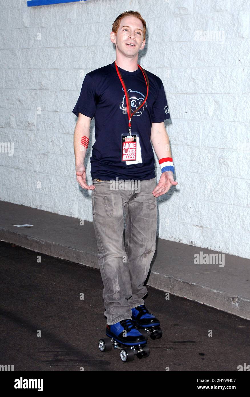 Seth Green arriving at the 'Robot Chicken' Skate Party Bus Tour. Held ...