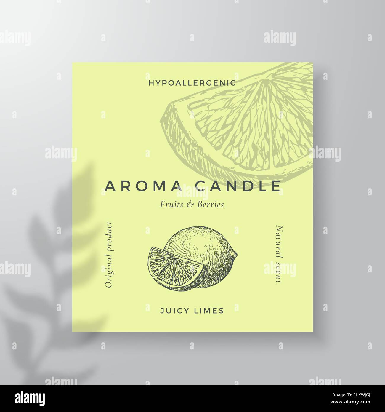 Aroma candle vector label template Lime scent from local purveyors ...