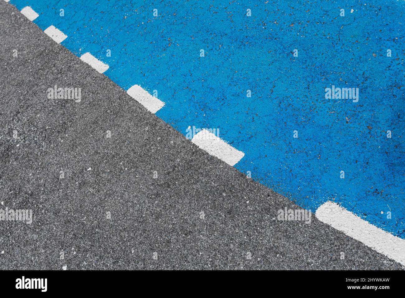 Close-up road, asphalt with intermittent markings Stock Photo - Alamy