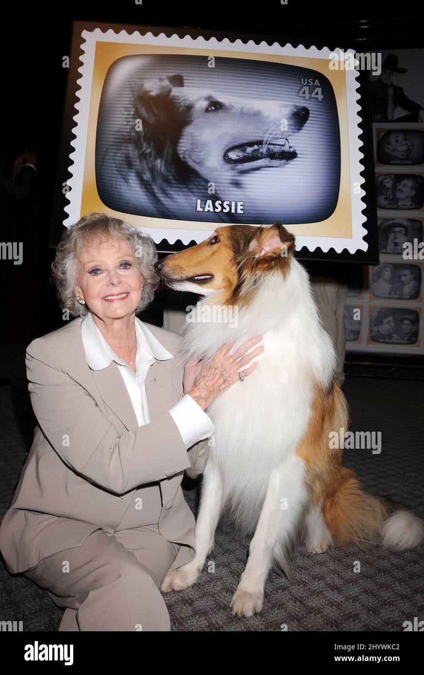 June Lockhart and Lassie at the 'Early TV Memories' Commemorative Stamp ...