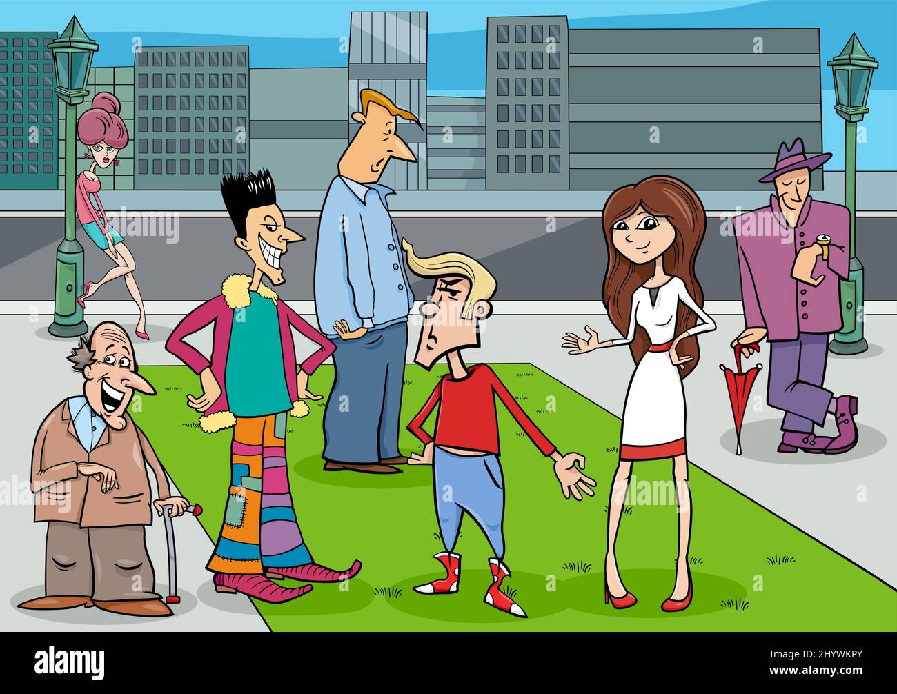 Pavement funny woman Stock Vector Images - Alamy