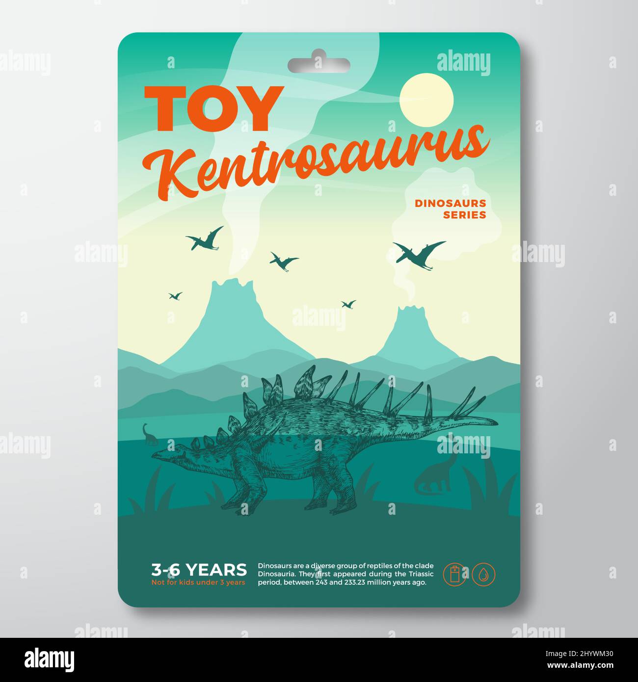 Toy Dinosaur Label Template. Abstract Vector Packaging Design Layout ...