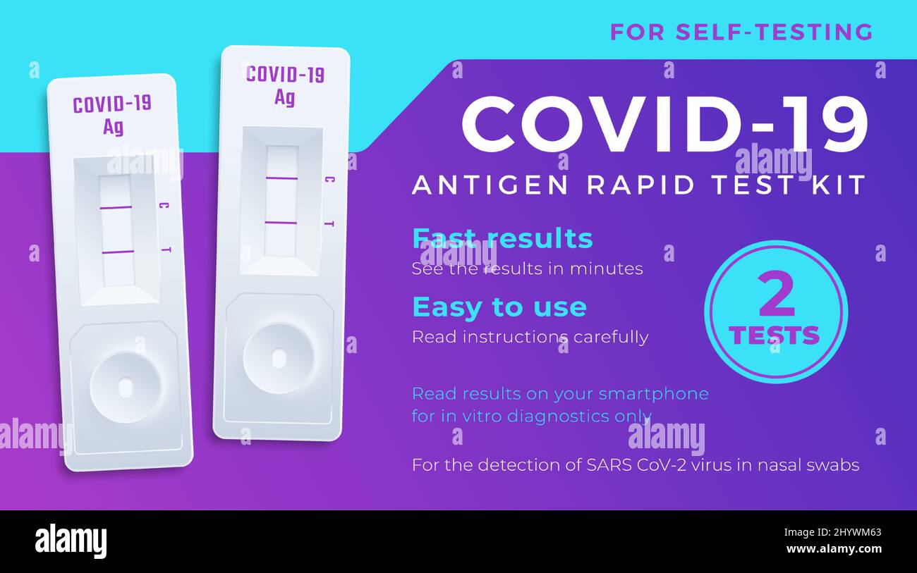 COVID-19 Antigen Fast Self Test Label Template. Medical Corona Virus ...