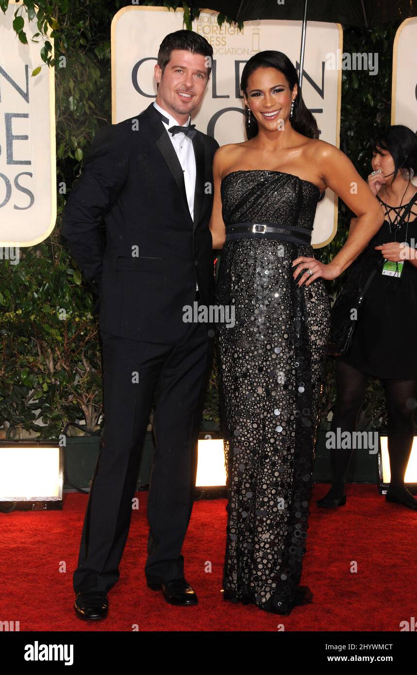 Robin Thicke and Paula Patton at the 67th Golden Globe Awards ceremony ...