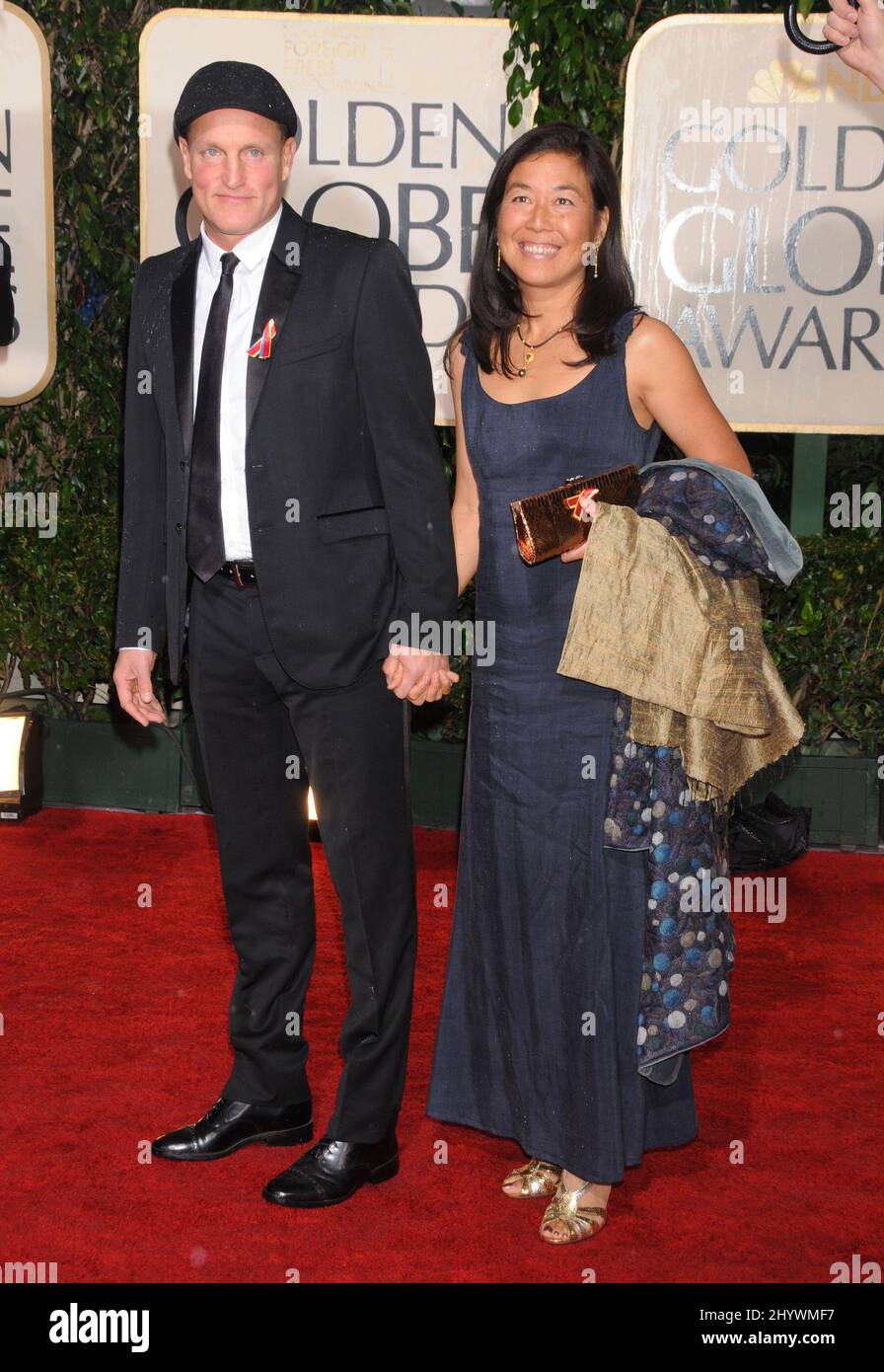 Woody Harrelson and Laura Louie at the 67th Golden Globe Awards ...