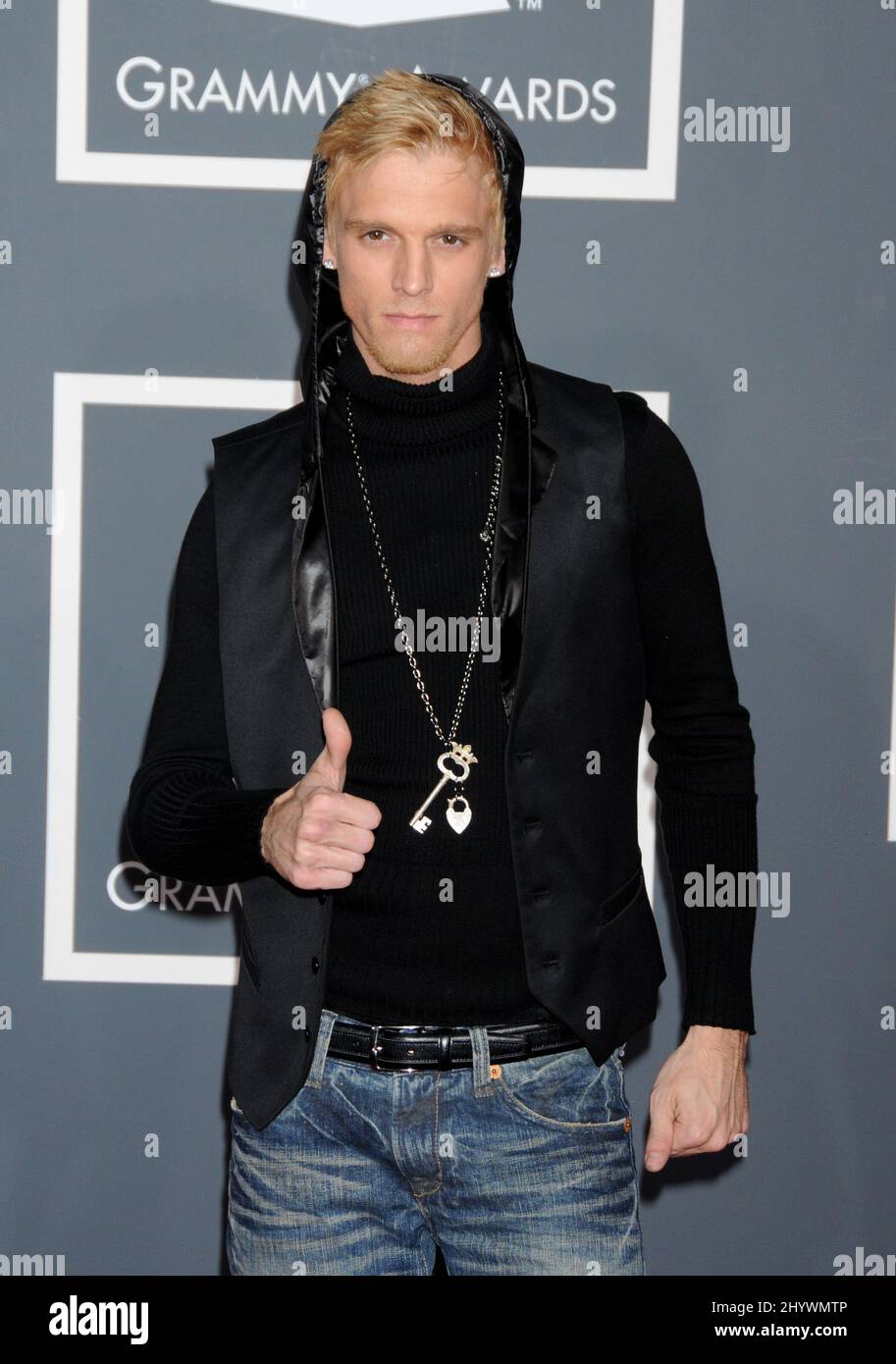 Aaron Carter arrives at the 52nd Annual Grammy Awards held at the ...