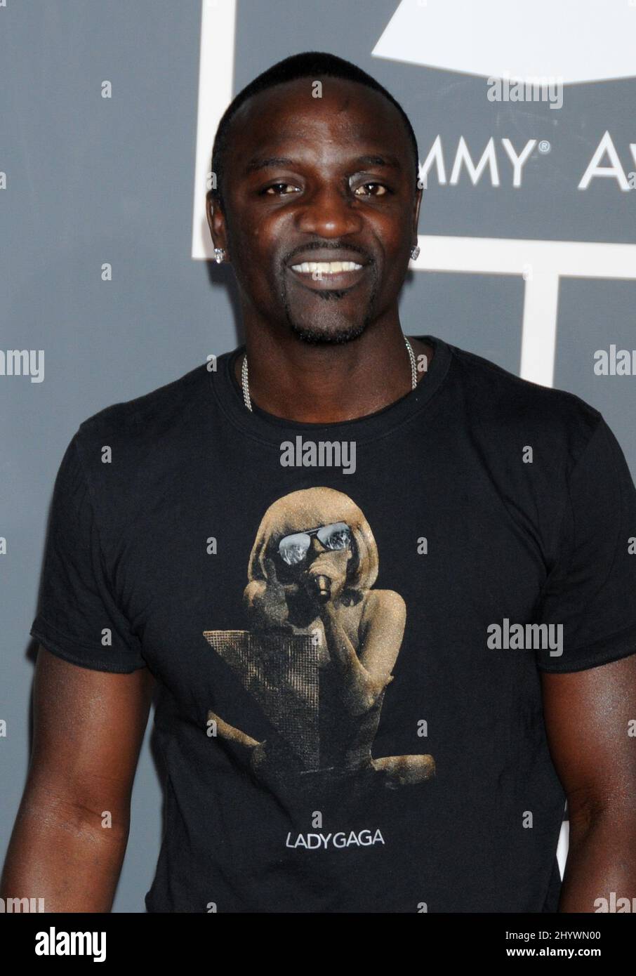 Akon arrives at the 52nd Annual Grammy Awards held at the Staple Center ...