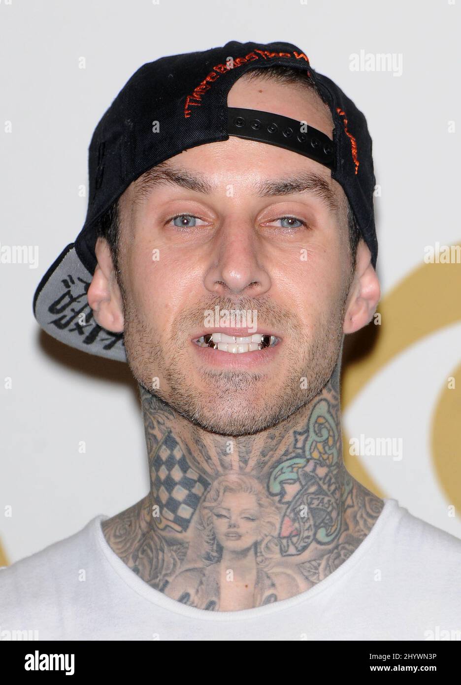 Travis Barker in the press room at the 52nd Annual Grammy Awards Held ...
