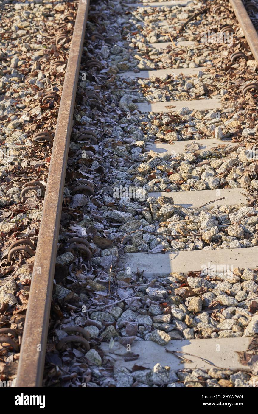 Perspective train rails detail hi-res stock photography and images - Alamy