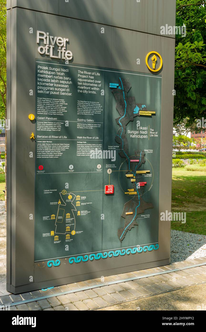 River of Life Visitor Guide and Map, Kuala Lumpur, Malaysia Stock Photo ...