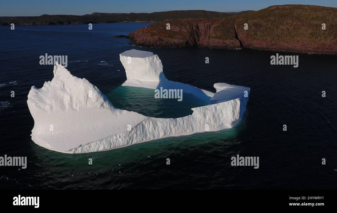Aerial shot of a gigantic iceberg in the ocean Stock Photo - Alamy