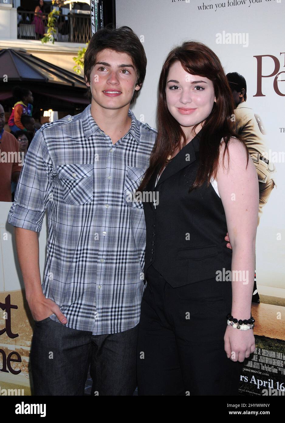 Gregg Sulkin and Jennifer Stone at the 'The Perfect Game' premiere ...