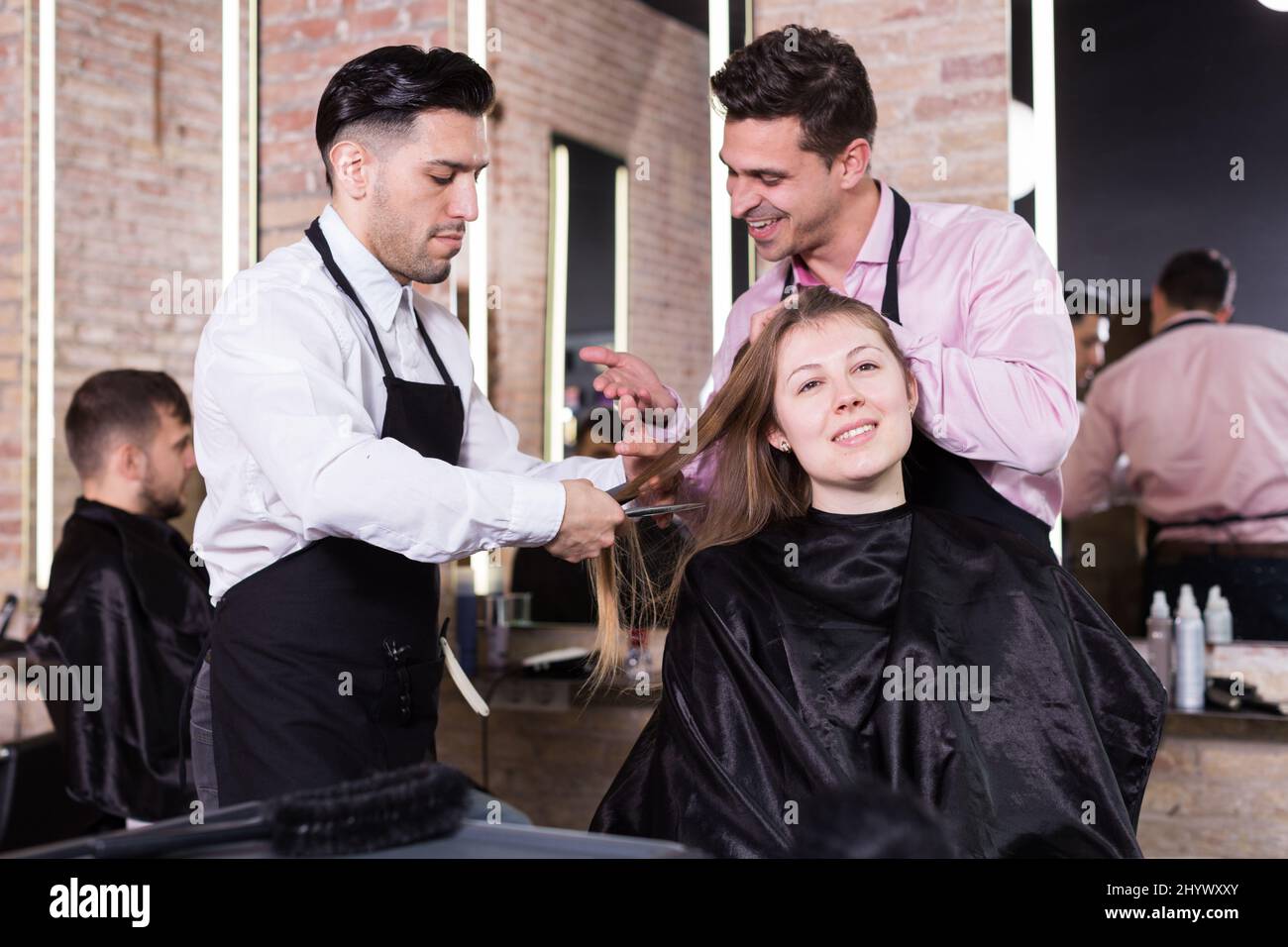 Two hairdressers hi-res stock photography and images - Alamy