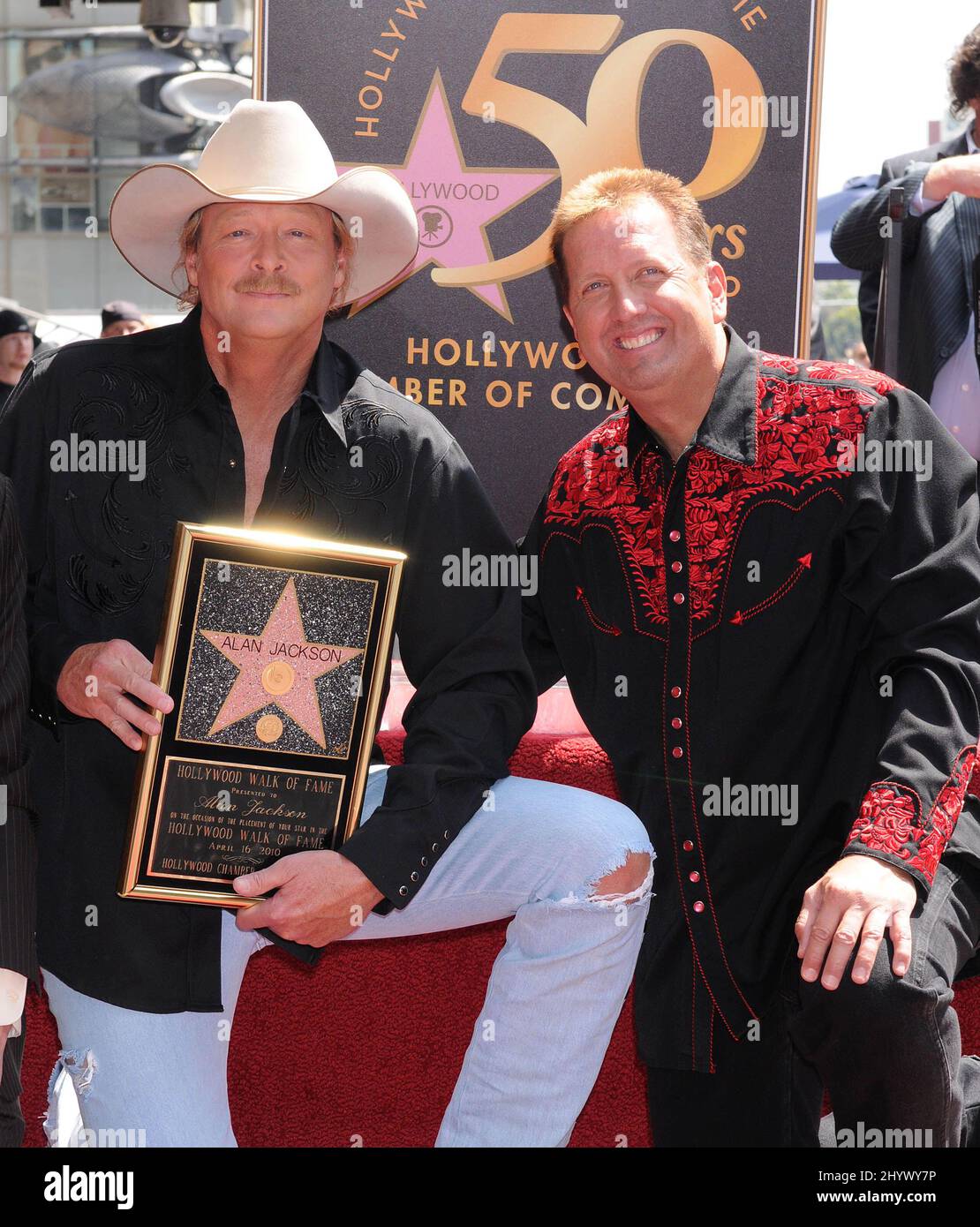 Alan Jackson and Shawn Parr on the Hollywood Walk of Fame in Los ...