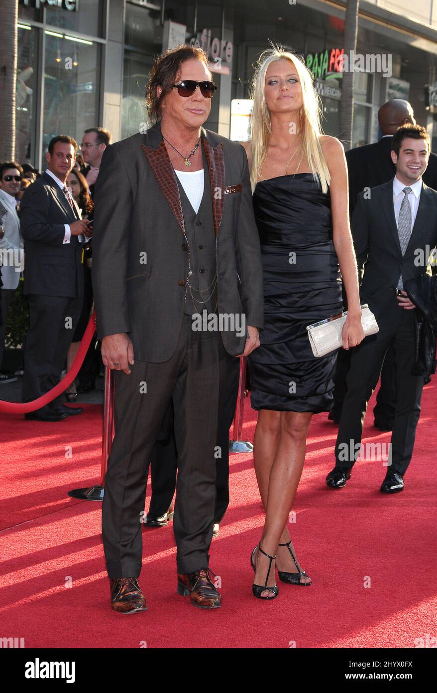 Mickey Rourke and Anastassija Makarenko at the "Iron Man 2" World ...