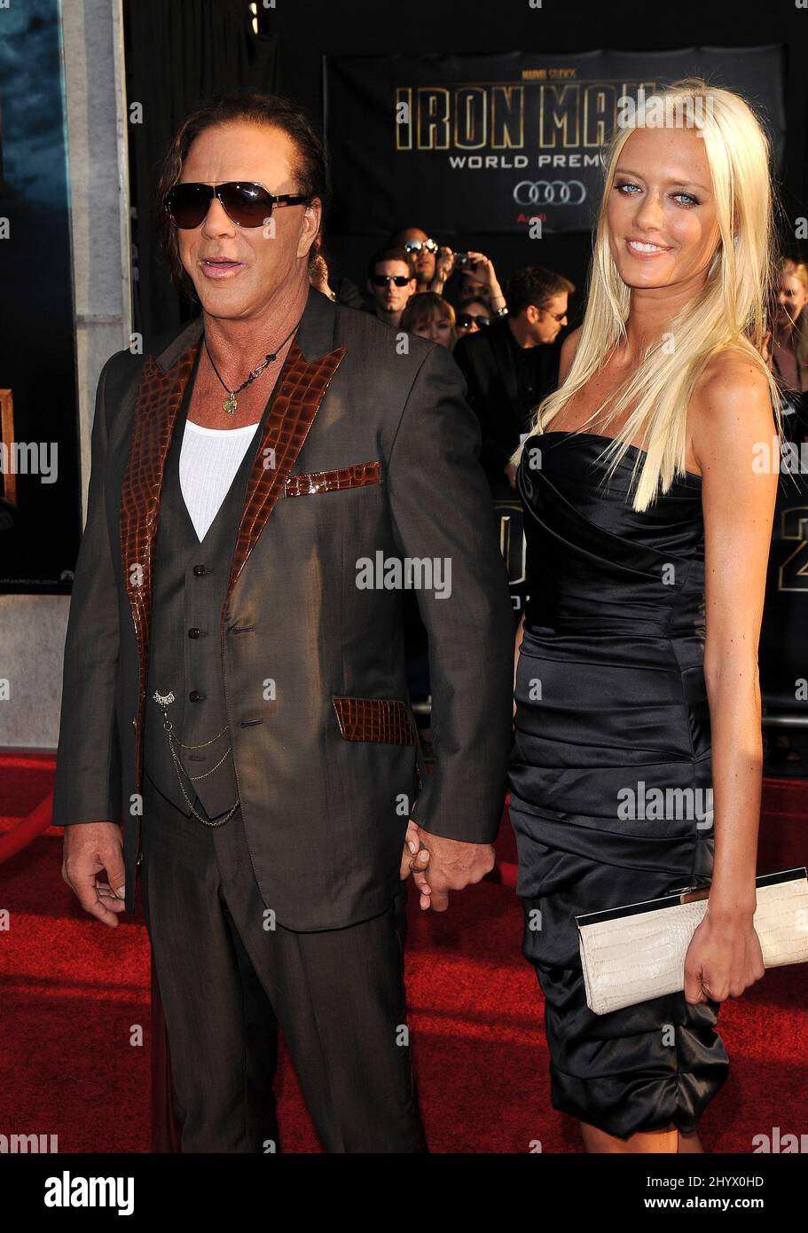 Mickey Rourke and Anastasia Makarenko at the "Iron Man 2" World ...