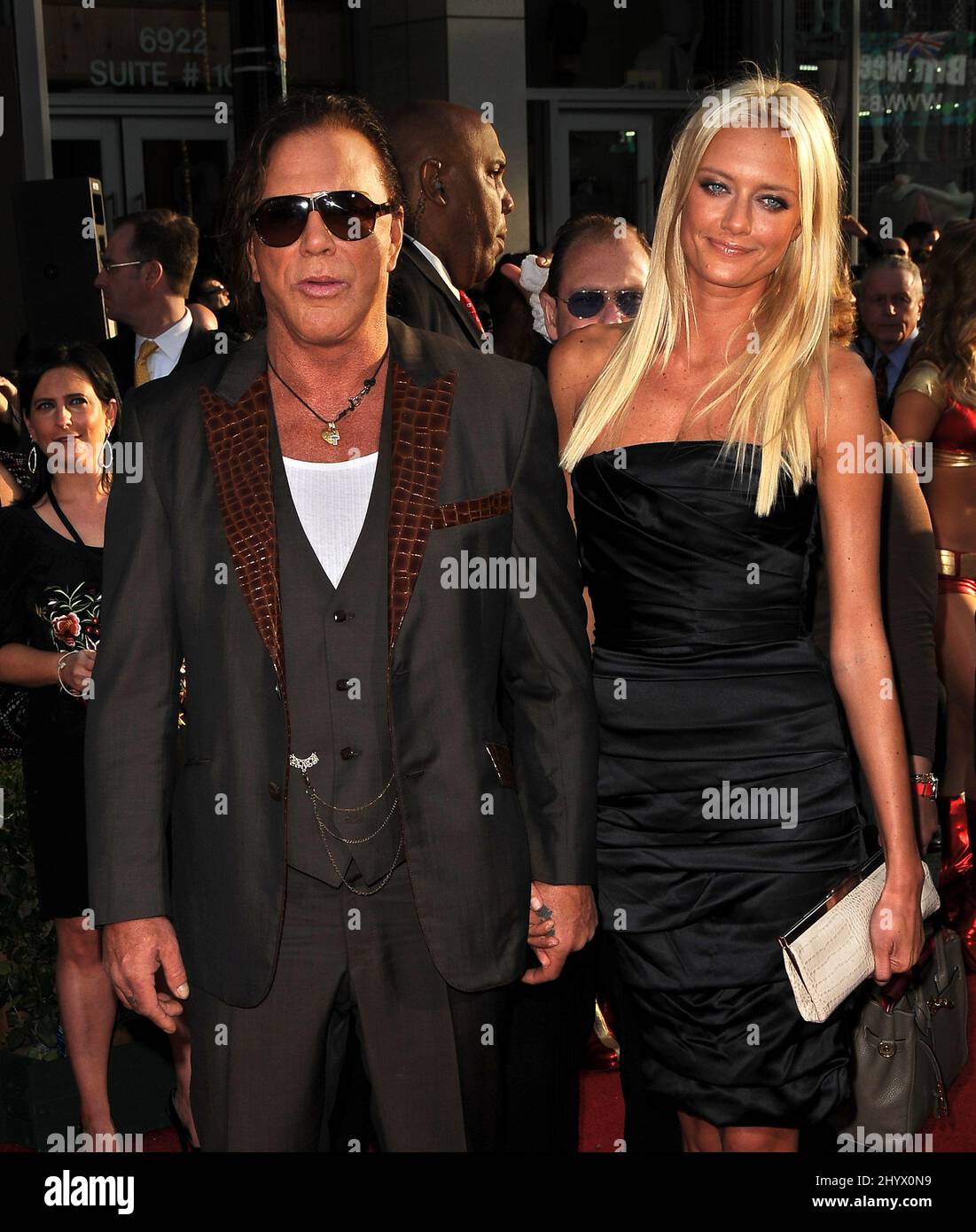 Mickey Rourke and Anastasia Makarenko at the "Iron Man 2" World ...