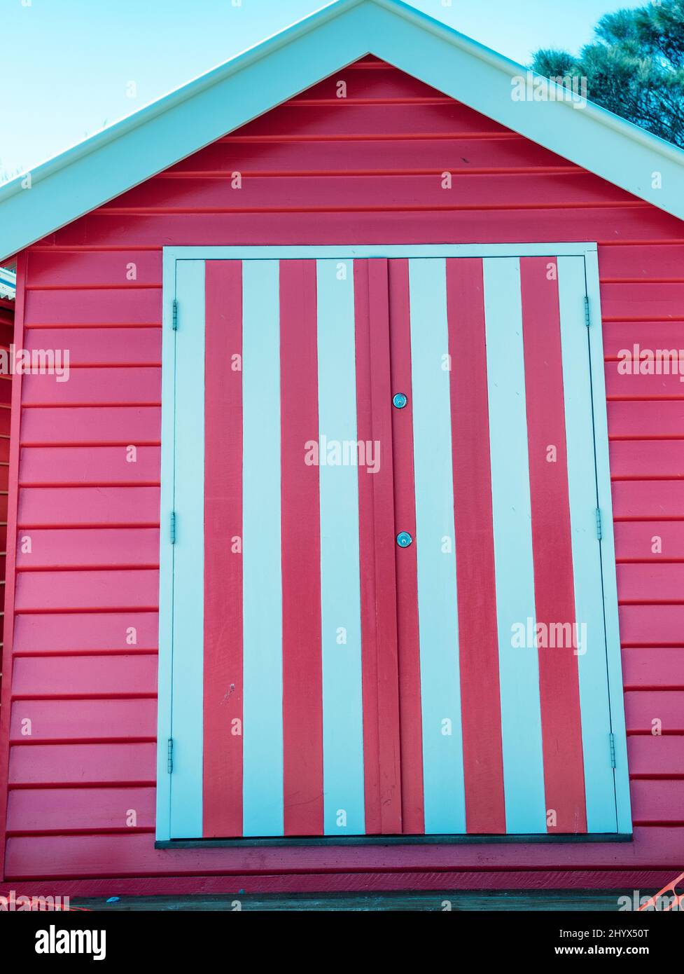 Colorful huts on the beach Stock Photo - Alamy