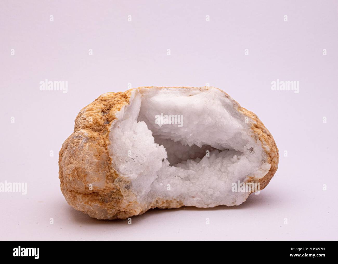 Beautiful natural white geode isolated on white background Stock Photo ...