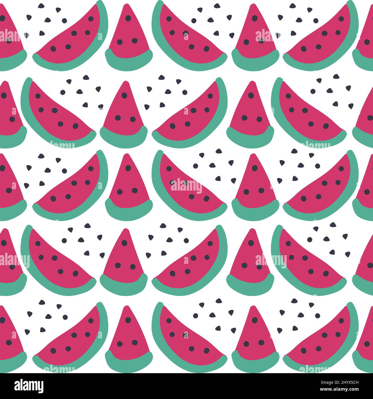 Watermelon slices seamless pattern, summer pattern with yum-yum ...