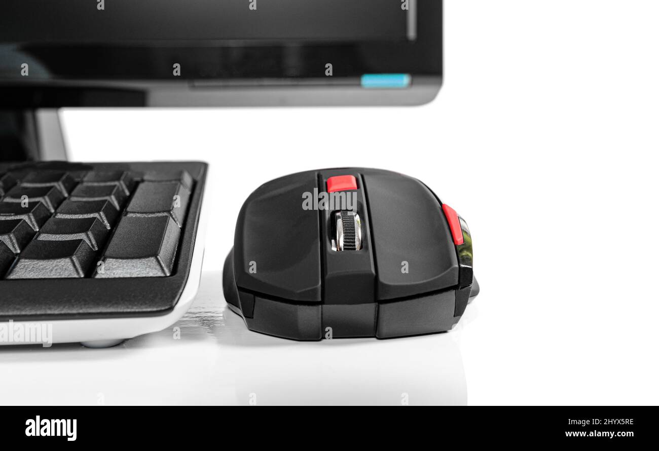 Computer and mouse isolated on white Stock Photo - Alamy