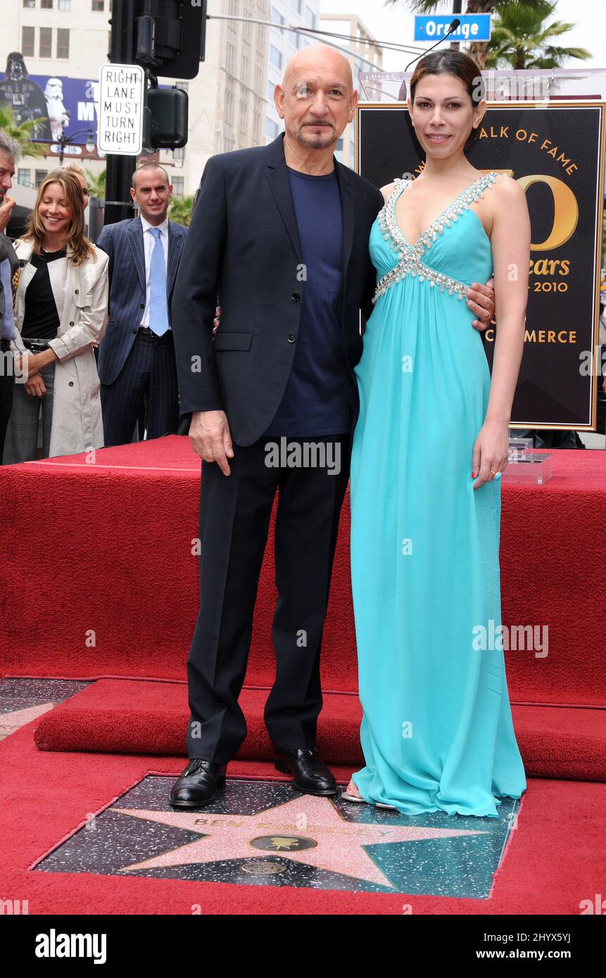 Sir Ben Kingsley and Daniela Lavender pictured during a ceremony to ...